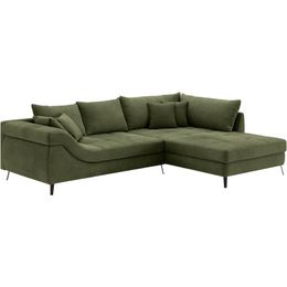 MR. COUCH Ecksofa »Portofino L-Form« 4 Bezugsqualitäten, 13, 5 cm hohe Metall-Profilfüße in matt-schwarz Memphis 12 green