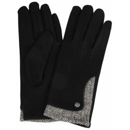 Capelli New York Strickhandschuhe mit Fischgrätmuster black
