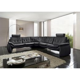 Places of Style Ecksofa »Luna L-Form« in einzigartiger Optik schwarz
