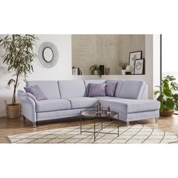 Sit & More SIT&MORE Ecksofa »Clio L-Form« wahlweise mit Bettfunktion und Bettkasten, inklusive Federkern silber