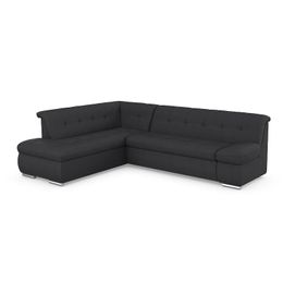 DOMO collection Ecksofa »Mona L-Form« wahlweise mit Bett- und Armlehnfunktion dkl.grau