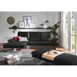 W.Schillig Ecksofa &raquo;broadway, Designsofa mit tollem Sitzkomfort, L-Form&laquo; Sitztiefenverstellung, Kopfteil- & Seitenteilverstellung, Breite 291cm grau 
