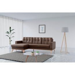 Sit & More sit&more Ecksofa &raquo;Lavida L-Form&laquo; wahlweise mit Kippfunktion und Bettkasten braun 100% PES