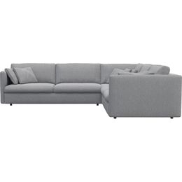 FLEXLUX Ecksofa &raquo;Lovane, elegant und zeitlos, bequem, L-Form&laquo; Weich & anschmiegsam, gro&szlig;e Sitztiefe auf Kaltschaum, Dekokissen inkl. grau 100% 