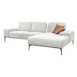W.Schillig Ecksofa »run, Designsofa mit tollem Sitzkomfort, bequem, L-Form« mit Holzsockel, Füße in Bronze pulverbeschichtet, Breite 279 cm white Z73