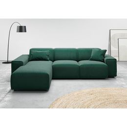 Andas Ecksofa »Glimminge L-Form auch in Breitcord, Feincord + Easy care-Bezug, « Breite 264, Zierkissen grün