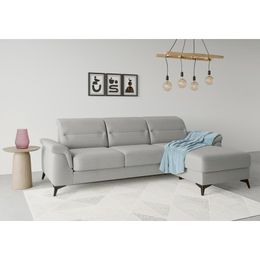 Sit & More SIT&MORE Ecksofa »Sinatra L-Form« mit Recamiere, optional mit Kopfteilverstellung und Armteilfunktion grau