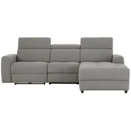 Home Affaire Ecksofa »Sentrano, L-Form, « 275 cm, man. o. elektr. Relaxfunktion und USB/Kopfverstellung hellgrau