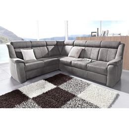 Sit & More SIT&MORE Ecksofa »Basel L-Form« wahlweise mit Relaxfunktion grau