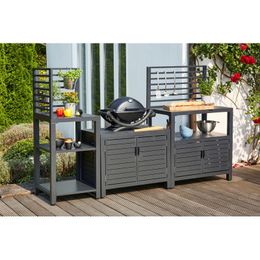 siena GARDEN Outdoor-Küchenmodul »Texas« Set, 3-tlg., Gestell und Arbeitsflächen aus pulverbeschichtetem Aluminium anthrazit