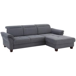 Home Affaire Ecksofa &raquo;Solvei L-Form&laquo; mit Recamierenabschlu&szlig; und Sitztiefenverstellung grau Struktur (100% Polyester);Luxus-Microfaser Lederoptik (100%