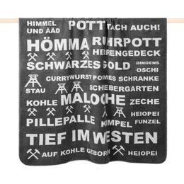 Pad Wohndecke »TYPO RUHRPOTT« Made in Europe dark grey Obermaterial: 60% Baumwolle, 40% Polyacryl B/L: 150 cm x 200 cm