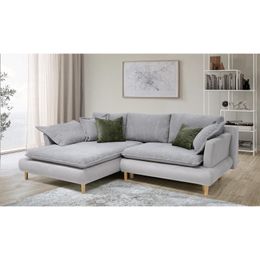 Collection AB Ecksofa &raquo;Mandela L-Form&laquo; mit Bettfunktion und Bettkasten grau 100% Polyester