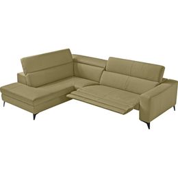 Egoitaliano Ecksofa »Edith, Designsofa mit hohem Sitzkomfort, L-Form« inkl. elektrischer Relaxfunktion und manuell verstellbaren Kopfteilen pistazie