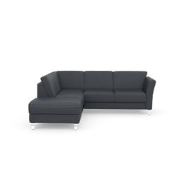 Sit & More SIT&MORE Ecksofa »Visby L-Form« Wahlweise mit Bettfunktion und Stauraum, frei im Raum stellbar dunkelgrau
