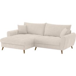 Ecksofa &raquo;Blackburn II L-Form&laquo; Wahlweise mit Kaltschaumpolsterung bis 140 kg belastbar beige Stripes (92% Polyester / 8% Nylon)