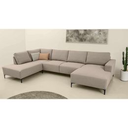 Home Affaire Wohnlandschaft »Tournon U-Form, XXL Sofa, Breite 333 cm, Webstoff, Chenille« Designsofa im nordischen Stil, Wellenunterfederung,...