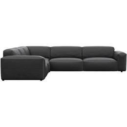 FLEXLUX Ecksofa »Lucera, super bequem durch hochwertigen Sitzaufbau mit Kaltschaum« modern & anschmiegsam, L-Form, Designsofa Deep Black