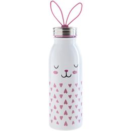 Aladdin Isolierflasche »Zoo Thermavac « Edelstahl mit tierischem Design, 430 ml weiß-pink 430 ml