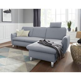 Sit & More sit&more Ecksofa &raquo;Daytona L-Form&laquo; mit Federkern, einer Kopfst&uuml;tze und wahlweise mit Bettfunktion grau