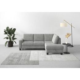Home Affaire Ecksofa »Summer L-Form« mit Ottomane, mit oder ohne Bettfunktion und Bettkasten, Cord-Bezug silber