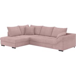 MR. COUCH Ecksofa »Allegro DuraFlex, L-Form« Hochschläfer-Bettauszug, Kaltschaumpolsterung, bis 140 kg belastbar Stripes 8626 flamingo