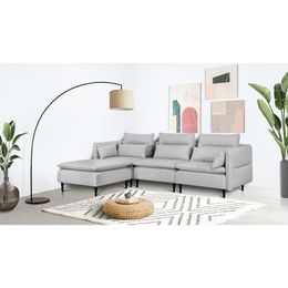 Andas Ecksofa »ALVIK L-Form« zusammengesetzt aus Modulen, erweiterbar mit Modulen der Serie silber