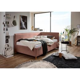 Meise Möbel MEISE.MÖBEL Kinderbett »FUN II« Polsterbett wahlweise mit Bettkasten, Jugendbett inkl. USB-Anschluss rose + rose