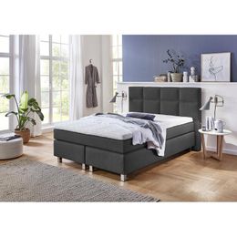 Westfalia Schlafkomfort Boxspringbett mit Topper charcoal