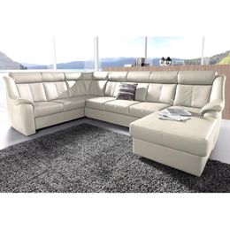 Sit & More sit&more Wohnlandschaft &raquo;Basel U-Form&laquo; wahlweise mit Relaxfunktion wei&szlig; Luxus-Microfaser Altara Nubuck (100% Polyester);Kunstleder SOFTLUX ;NaturLEDER