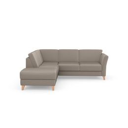 Sit & More SIT&MORE Ecksofa »Visby L-Form« Wahlweise mit Bettfunktion und Stauraum, frei im Raum stellbar latte