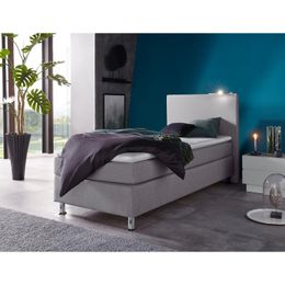 Collection AB Boxspringbett inkl. LED-Beleuchtung und Topper hellgrau