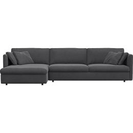 FLEXLUX Ecksofa &raquo;Lovane&laquo; Weich & anschmiegsam, gro&szlig;e Sitztiefe auf Kaltschaum, Dekokissen inkl. grau 100% Polyester