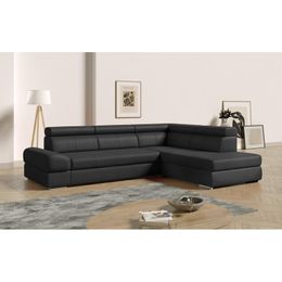 Sit & More SIT&MORE Ecksofa »Broadway L-Form« mit verstellbaren Kopfteilen, wahlweise mit Bettfunktion schwarz