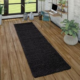 Paco Home Hochflor-Teppich &raquo;Sky 250&laquo; rechteckig 34 mm H&ouml;he gewebt, Uni-Farben, intensive Farbbrillanz, auch als L&auml;ufer erh&auml;ltlich schwarz...