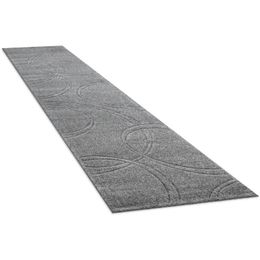 Paco Home L&auml;ufer &raquo;Brilliance 757&laquo; rechteckig 18 mm H&ouml;he Teppich-L&auml;ufer, Kurzflor, mit 3D-Design, ideal im Flur & Schlafzimmer grau Obermaterial:...