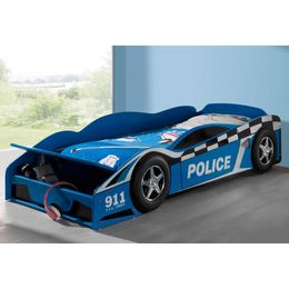 Vipack Autobett »Police, inkl. Stauraum vorne, mit Lattenrost, MDF lackiert« B/H/T ca. 175x48x78cm, seitliche Räder sind geststehend, ein Highlight...