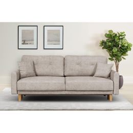 Home Affaire 3-Sitzer »TRIPLO optionale Schlafsofa mit Bettkasten, Maße B/T/H: 215/100/89 cm« Wahlweise Bettfunktion - Liegefläche 145x191 cm,...