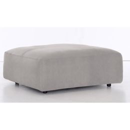 Musterring Hocker &raquo;LUCIA&laquo; silber Flachgewebe VALMONT (60% Baumwolle/40% Leinen);Leder PURO, pigmentiertes Leder;Microfaser CRONA (100% Polyester);Flachgewebe 