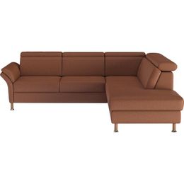Home Affaire Ecksofa »Calypso L-Form« mit Relaxfunktion motorisch im Sofa 2, 5- Sitzer haselnuss
