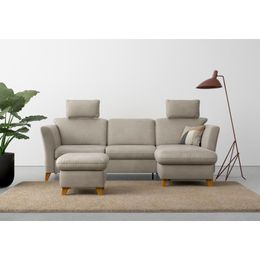 Home Affaire Ecksofa &raquo;Trelleborg L-Form&laquo; wahlweise mit Bettfunktion und Bettkasten, inkl. Federkern-Polsterung steel