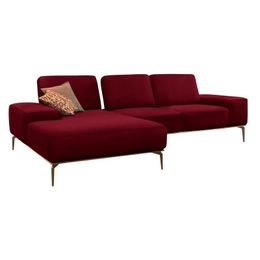 W.Schillig Ecksofa »run, Designsofa mit tollem Sitzkomfort, bequem, L-Form« mit Holzsockel, Füße in Bronze pulverbeschichtet, Breite 279 cm merlot W82