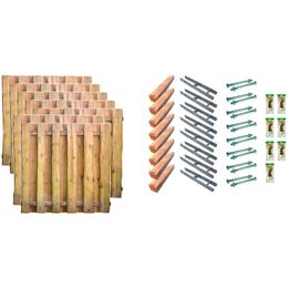 TETZNER & JENTZSCH Bohlenzaun &raquo;Seattle 5&laquo; 7 Elemente, LxH: 1332x180 cm gr&uuml;n Holzwerkstoff