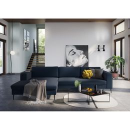 DOMO collection Ecksofa »Modica, zeitlos und elegant, L-Form« moderne Optik mit extrabreiter Recamiere, auch in Cord blau