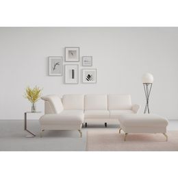 Sit & More sit&more Ecksofa &raquo;Fashion L-Form&laquo; wahlweise mit Kopfteilverstellung, Vorziehsitz, motorisch, Nickelf&uuml;&szlig;e beige