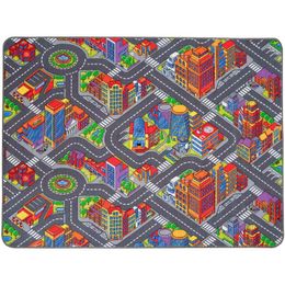 PRIMAFLOR-IDEEN IN TEXTIL Kinderteppich »BIG CITY, Made in Belgium« rechteckig 5 mm Höhe Straßen-Spiel-Teppich, Straßenbreite ca. 9 cm,...
