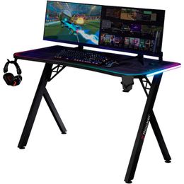 X ROCKER Gamingtisch »Lumio XL RGB - Gaming Schreibtisch mit Beleuchtung & App-Steuerung« Schwarz Robuste Konstruktion: Der stabile X Rocker Lumio...