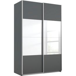 Rauch Schwebetürenschrank »Quadra« mit Spiegelelementen grau metallic/Spiegel