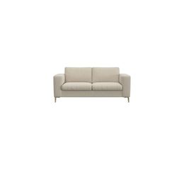 FLEXLUX 2-Sitzer &raquo;Fiore Designsofa, bequem und komfortabel durch hochwertigen Sitzaufbau&laquo; breite Armlehnen, Kaltschaum, F&uuml;&szlig;e Alu+ Eiche wei&szlig; 100% 
