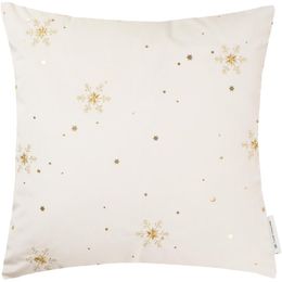 Tom Tailor HOME Dekokissen »Sparkling Stars« Kissenhülle ohne Füllung, 1 Stück wollweiß/weiß + Sterne Bezug: 100% Polyester B/L: 38 cm x 38 cm